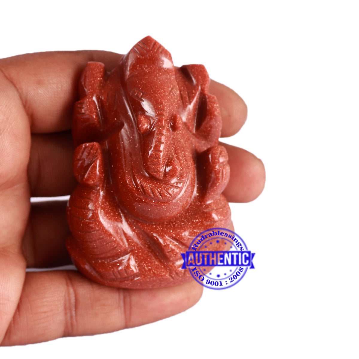 Red Sunstone Ganesha Statue - 123 – Rudra and Sons